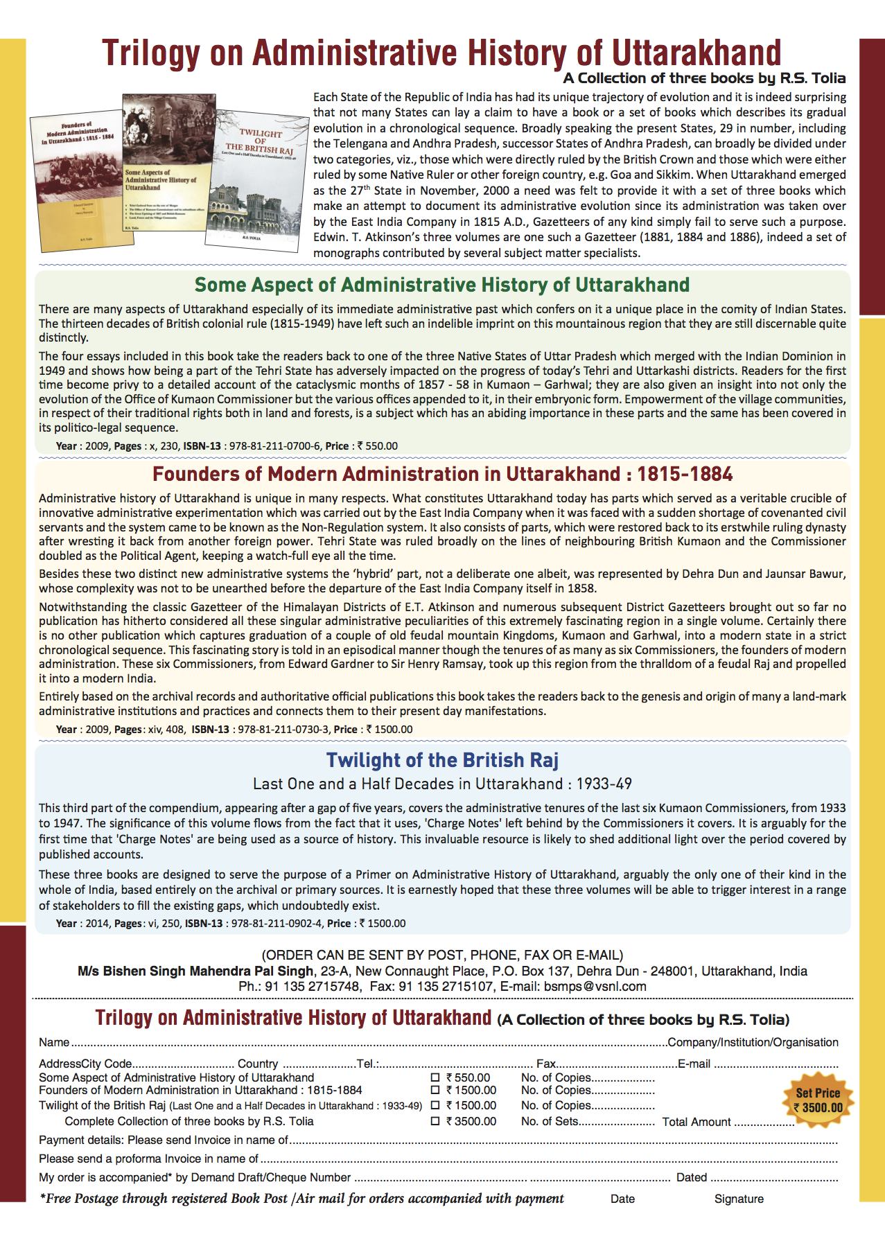 Trilogy on Administrative History of Uttarakhand – Third Innings